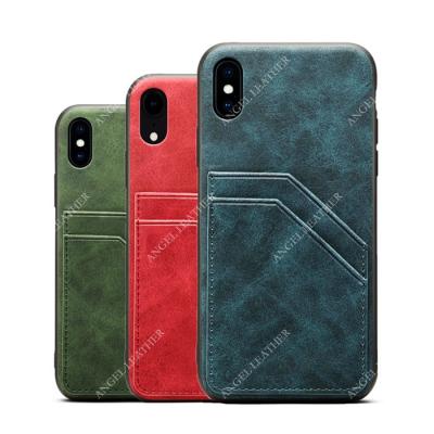 Cina Casse di cuoio genuine su misura dell'iPhone 6 6S 5 5S 7.1cm di logo in vendita