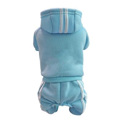 Cina La progettazione solida di modo copre il rivestimento di sport molle del cane del cotone dell'abbigliamento delle gambe di maglia con cappuccio 4 dell'animale domestico in vendita