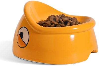 Cina Cat Dish Bowl elevata inclinata, Cat Feeding Bowl inclinata ceramica in vendita