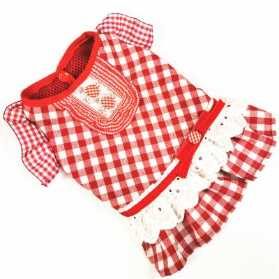 Cina Vestiti personali del vestito dal cane di principessa Tartan Plaid Pattern del vestito da estate del cane di progettazione di modo in vendita