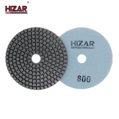 China Black 4 Inch 3mm Diamond Wet Pollishing Pad For Polishing Marble Granite Concrete Floor for sale