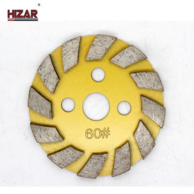 China M14 Hole 5 Inch Concrete Segmented Diamond Grinding Cup No 36 Grit 13cm for sale