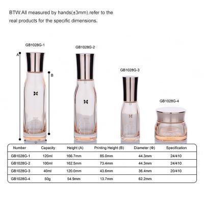중국 100ml 120ml 분홍색 투명 로션 병 유리로 포장 된 피부 관리 판매용