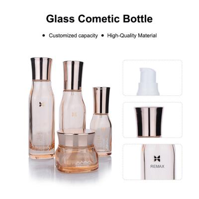 중국 100ml 120ml 분홍색 투명 로션 병 유리로 포장 된 피부 관리 판매용