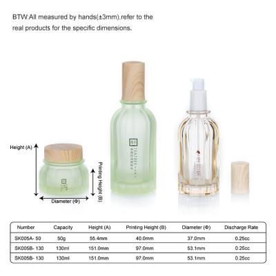 중국 130ml / 50g 유리 노란색 / 녹색 투명한 실린더 화려한 화장품 포장 병에 대 한 대나무 뚜?? 으로 부드럽다 판매용