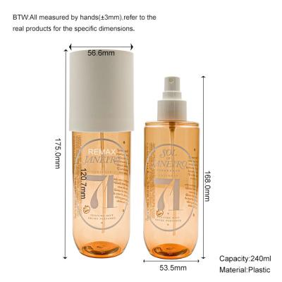 Chine 240 ml Orange Bouteille en plastique transparent cylindrique lisse avec blanc Spary pour pulvérisation à vendre
