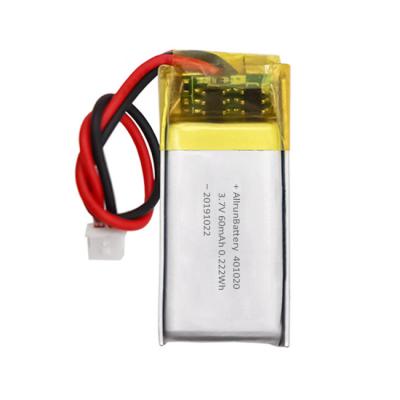 Cina Batteria Light Mini LiPo ricaricabile personalizzata 3,7 V 60 mAh 401020 in vendita