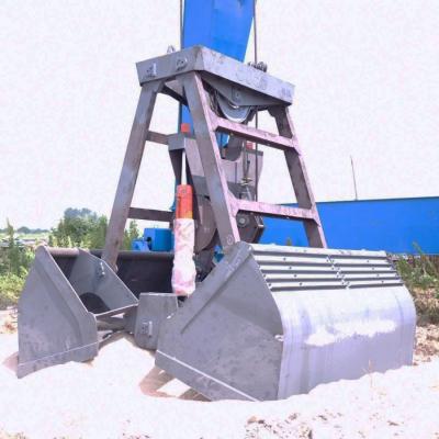 China 4 CBM Wireless Radio Remote Control Grab Dual Scoop Deck Crane for sale