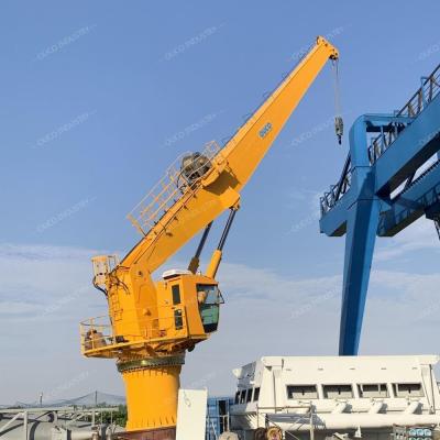 중국 과중한 업무를 위해 전기인 25T 수력 굳은 호황 해양 크레인 고효율 판매용