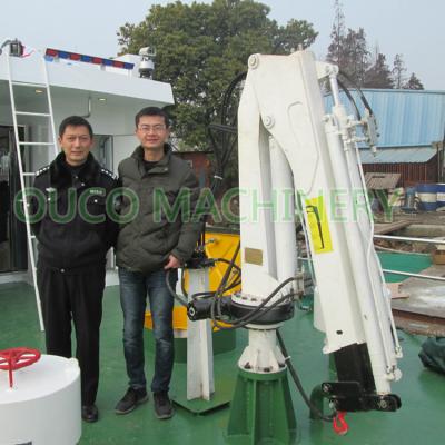 Chine grue 0.35T télescopique hydraulique électrique de yacht de bateau de 3.5m à vendre