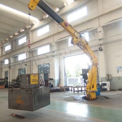 China Steel Structure 2t Marine Cranes Hydraulic 6m Bending Boom For Offshore for sale