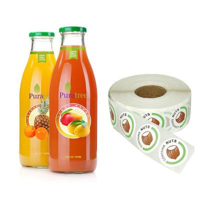 Cina Stampa in rotolo Etichette per imballaggi alimentari Adesivi per bottiglie di bevande impermeabili Personalizzati in vendita