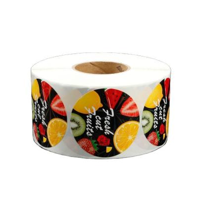 Cina Il vinile stampato CMYK rotola le etichette autoadesive dell'alimento confezionato frutta su misura in vendita