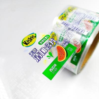 Cina Rotolo di bottiglia per alimenti trasparente olografico con etichetta autoadesiva in lamina d'oro in vendita