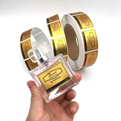 中国 ビニールの金ホイルは化粧品の贅沢なガラス ビンのラベルによって印刷された香水のステッカーをカスタマイズした 販売のため