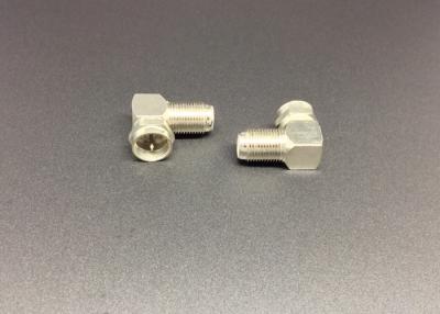 中国 FのCATVのプラグのために直角女性の同軸ケーブルのコネクターへのRG6 Fの男性 販売のため