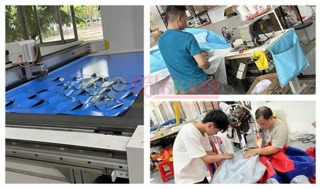 Inflatable ship slide side view