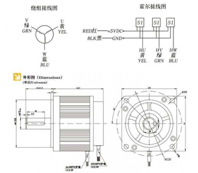 310VDC 220VAC 110 밀리미터 Dc 붓을 쓸 필요가 없는 전기적 오토바이는 2000RPM 1255W 0을 자동차로 나릅니다