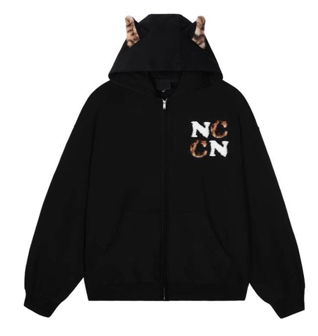 relaxed fit zip hoodie