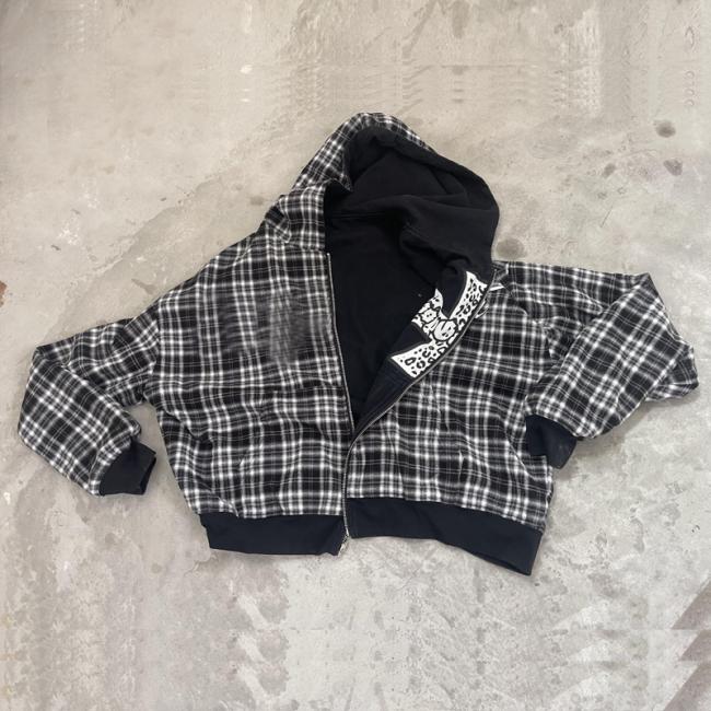 leopard skull trim hoodie