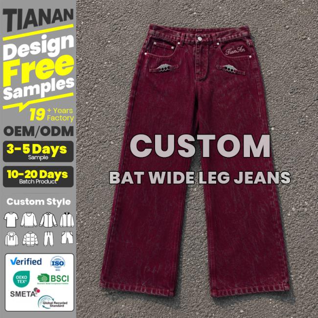 burgundy acid wash jeans