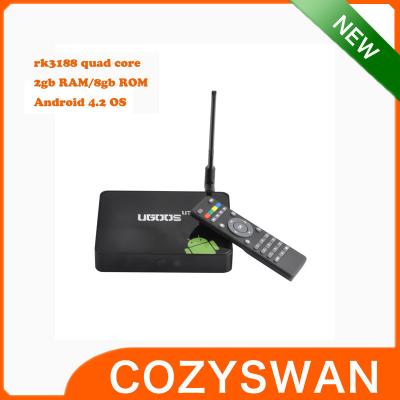 Cina Antenna esterna a due bande della scatola HDMI USB WiFi di Google TV di androide 4,2 del centro del quadrato di Wifi RK3188 in vendita