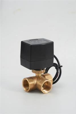 Cina Tre valvola a sfera elettrica d'ottone del controllo delle acque del porto DN15 con l'azionatore manuale in vendita