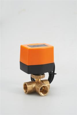 中国 高い流れの機能水制御真鍮の電気球弁 230VAC 三方 DN20 販売のため