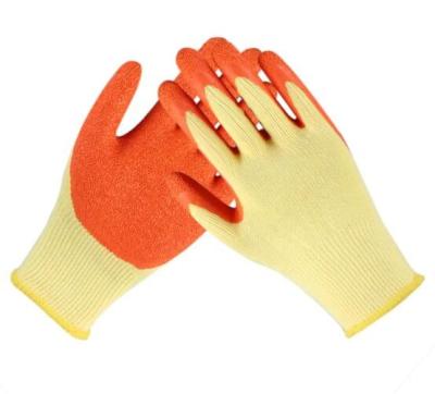 China 10 Gauge 5 String Poly Cotton Latex Coated Work Gloves For Agriculture for sale