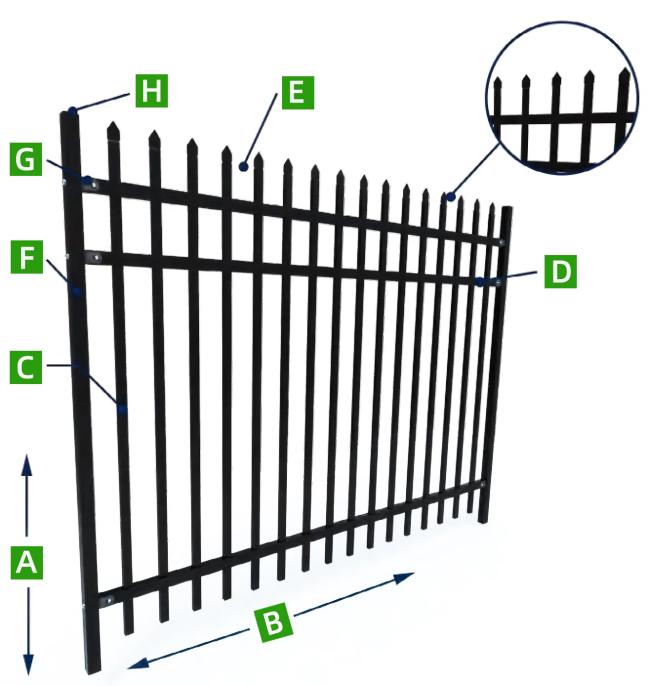 Galvanized Steel Security Fence Tubular Panels for Commercial Industrial Factory Boundary Protection System