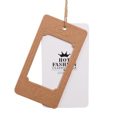 Cina Universal High-Grade Recyled Apparel Hangtag Hollowed Out Thickened Embossed Three-dimensional Concave Convex Custom Label Printing Fre in vendita