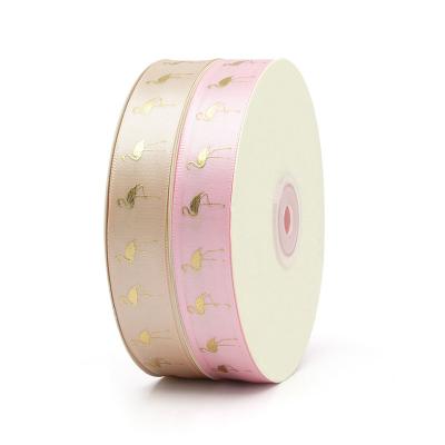 Cina Valentine's Day Ribbons Gift Wrapping Decorative Ribbons Sustainable Flower Ties Hot Stamping High Quality Baked Ribbons in vendita