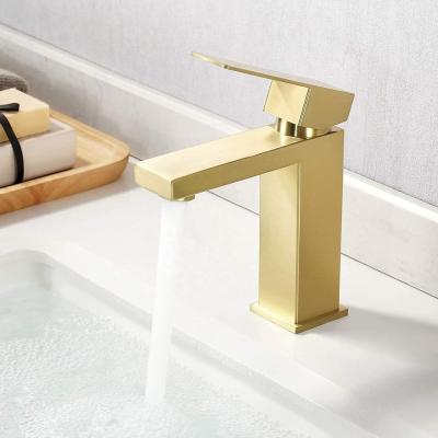Cina rubinetto di 12L/Min Brushed Gold Bathroom Basin per l'edificio per uffici in vendita