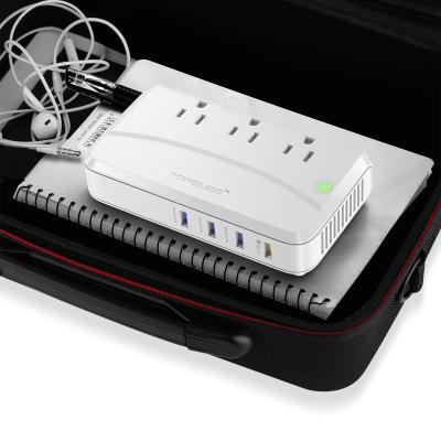 Cina Convertitore 220V di tensione della striscia di corrente alternata Di viaggio internazionale a 110V con porta USB in vendita