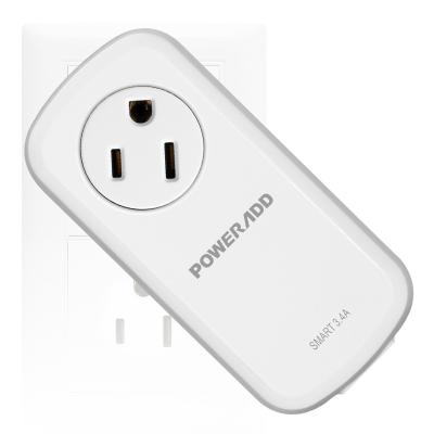 Cina Il caricatore rotabile della parete della spina dei 360 di grado di corrente elettrica Stati Uniti della striscia con 3.4A si raddoppia porta USB in vendita
