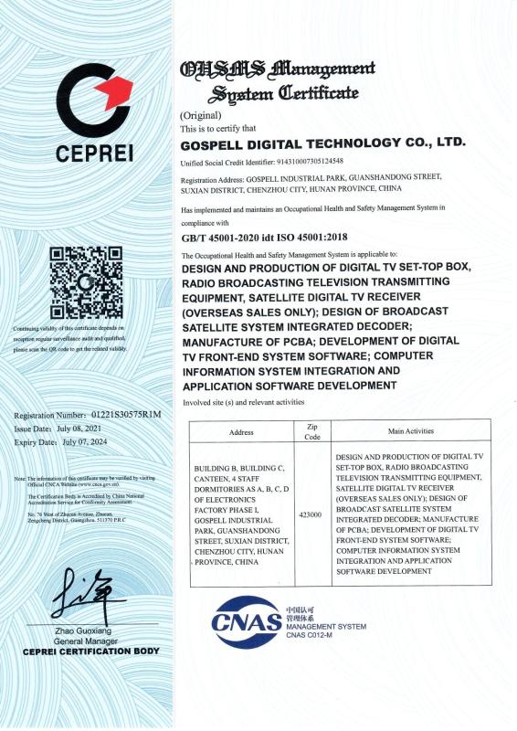 GB/T 45001-2020 idt ISO 45001:2018 - Gospell Digital Technology Co.,ltd