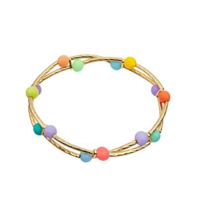 Chine Matière plastique 8mm en laiton faite main colorée par arc-en-ciel des bracelets 6mm de perles d'OEM à vendre