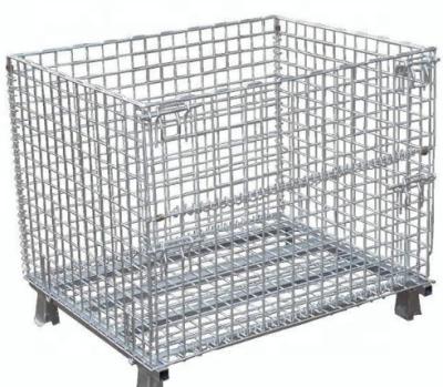 Cina Metallo accatastabile industriale Mesh Large Foldable Wire Basket di stoccaggio in vendita