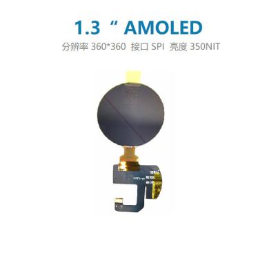 중국 1.3인치 AMOLED 디스플레이 모듈 400 Cd/M2 360*360 해상도 SPI 인터페이스 판매용