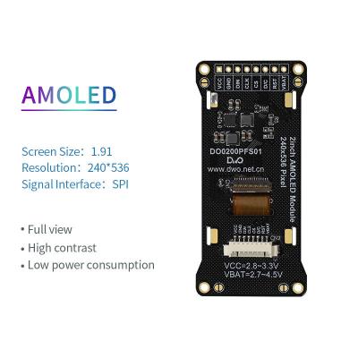 Chine Affichage OLED AMOLED de 2 pouces 240x536 Résolution SPI/QSPI Interface 350c/d Affichage IC de conduite RM67162 à vendre