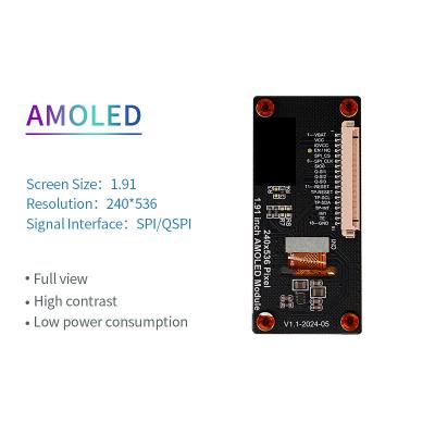 Chine Affichage OLED AMOLED de 2 pouces 240x536 Résolution SPI/QSPI Interface 350c/d Affichage IC de conduite RM67162 Touch Ic FT3168 à vendre