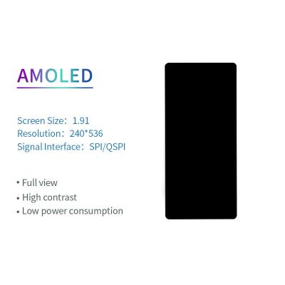 Chine Affichage OLED AMOLED de 2 pouces 240x536 Résolution SPI/QSPI Interface 350c/d Affichage IC de conduite RM67162 Touch Ic FT3168 à vendre