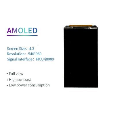 중국 4.3인치 AMOLED OLED 디스플레이 540X960 해상도 MCU/I8080 인터페이스 IC SSD2805C+S6E39A0, 판매용
