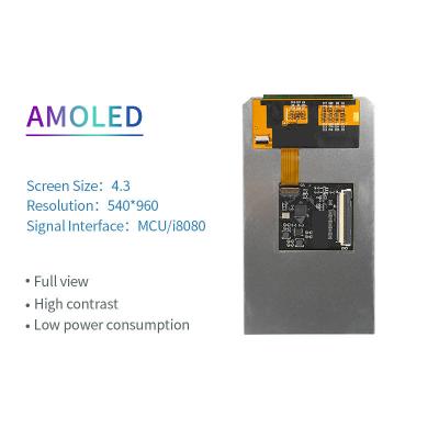 중국 4.3인치 AMOLED OLED 디스플레이 540X960 해상도 MCU/I8080 인터페이스 IC SSD2805C+S6E39A0, 판매용