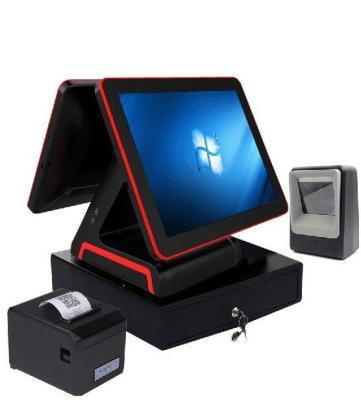 China B2B-transacties met een 15 inch POS-systeem met dubbel aanraakscherm en display Te koop