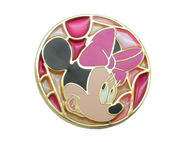 Close-up of soft enamel keychain design