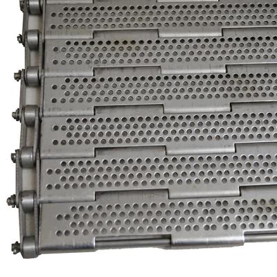 China 275C Plate Link Conveyor Belt High Temperature Perforated Conveyor Belt Metal for sale