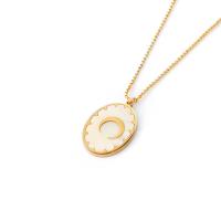 Quality Stainless steel necklace, hanging tag pendant, women's pendant, inlaid with shell, drip glue, gold electroplating process for sale