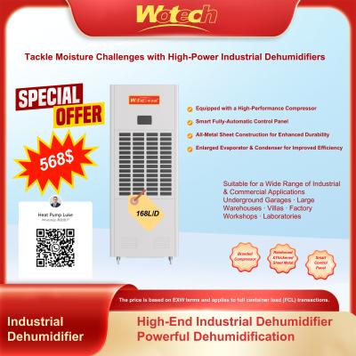 China Limited Special offer Portable Industrial Dehumidifier 168L / Day Quick Dry Mode Anti-Corrosion Design For Construction / Storage Areas for sale