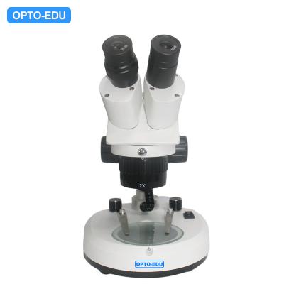 중국 OPTO-EDU A22.1508 2x 4x 쌍안선 LED 폴 스탠드 스텝 줌 스테레오 현미경 판매용